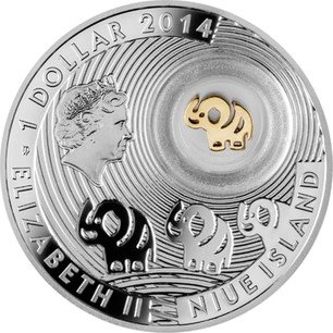Niuean Silver 1 Dollar "Good luck. Elephant" 2014 | coinscatalog.NET
