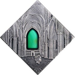 Niuean Silver 1 Dollar "Gothic Art" 2014 | coinscatalog.NET