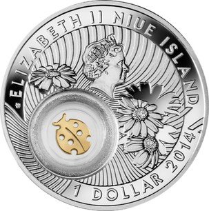 Niuean Silver 1 Dollar "Ladybug" 2014 | coinscatalog.NET