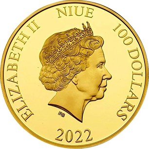 Niuean 1 Oz Gold 100 Dollars "White Shark" 2022 | coinscatalog.NET