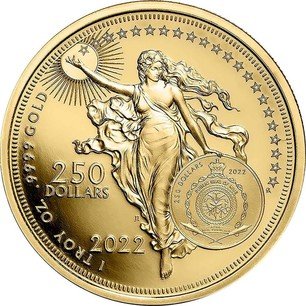 Niuean 1 Oz Gold 250 Dollars "Albert Einstein" 2022 | coinscatalog.NET