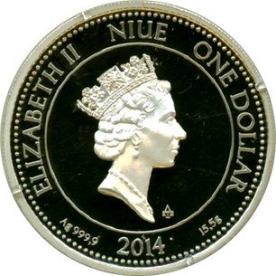 Niuean Silver One Dollar "Aureus Taurus" 2014 | coinscatalog.NET