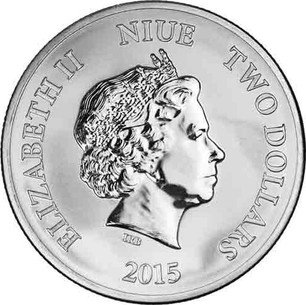 Moneda Niueana de 1 Oz de Plata Dos Dólares "Año de la Cabra" 2015 ...