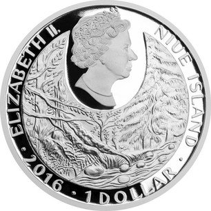 1 dólar de plata de Niue "Murciélago orejudo" 2016 | coinscatalog.NET