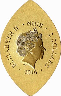 Niuean Gold plated Silver 2 Dollars "King Solomon in Old Age" 2016 ...