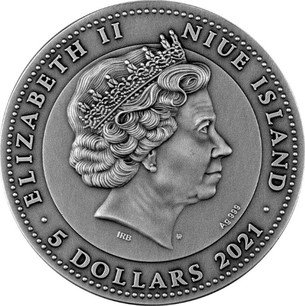 Niuean Silver 5 Dollars "Ruby Scarabaeus" 2021 | coinscatalog.NET