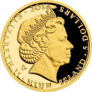 Niuean Gold 5 Dollars "Sinking of the Bismarck Ship" 2016 ...