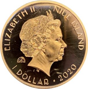 Moneda de 1 dólar de cobre y níquel chapada en oro de Niuean "Últimas ...