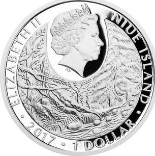 Niuean Silver 1 Dollar "Ural Owl" 2017 | coinscatalog.NET