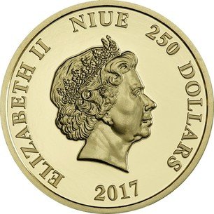 Niuean Gold 250 Dollars "Eurasian Lynx" 2017 | coinscatalog.NET