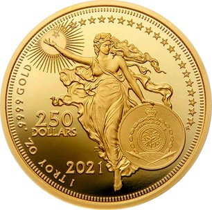 Niuean 1 Oz Gold 250 Dollars "Galileo Galilei" 2021 | coinscatalog.NET