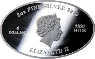 Niuean 2 Oz Silver 4 Dollars "Saracens" 2021 | coinscatalog.NET