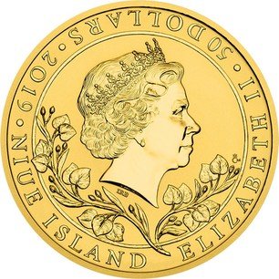 Niuean 1 Oz Gold 50 Dollars "Czech Lion. Coat of Arms" 2018-2019 ...