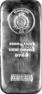 Niuean 1 Kilo Silver 75 Dollars "Silver Bar" 2021 | coinscatalog.NET