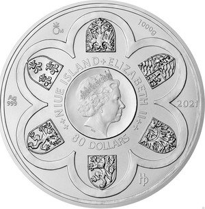 Niuean 1 Kilo Silver 80 Dollars "King Charles IV. Founder and Builder ...