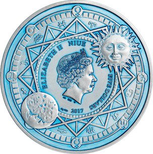 Niuean Silver Five Dollars "Celestial Bodies. Moon" 2017 | coinscatalog.NET