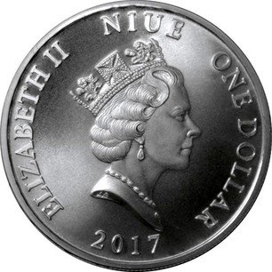 Niuean 1 Oz Silver One Dollar "Guardian Angel" 2017 | coinscatalog.NET