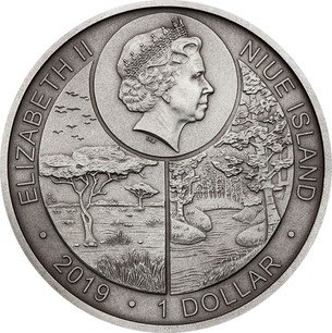 Niuean Silver 1 Dollar "Dragonfly" 2019 | coinscatalog.NET