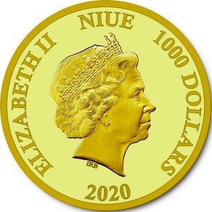 Niuean 5 Oz Gold 1000 Dollars "Elizabeth II Lucky Coin" 2020 ...
