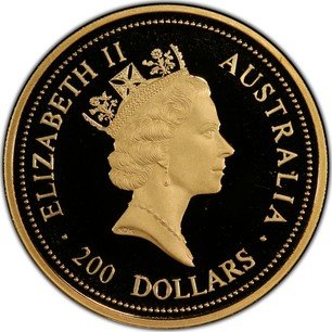 Australian 2 Oz Gold 200 Dollars "Australian Nugget" 1994 KM# 246 ...