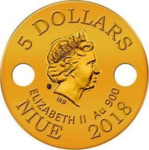 Niuean Gold 5 Dollars "Capricorn" 2018 | coinscatalog.NET
