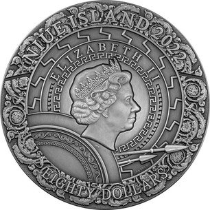 Niuean Silver Eighty Dollars "Ares" 2022 | coinscatalog.NET