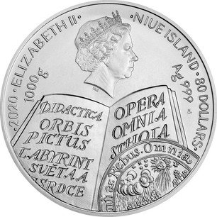 Niuean 1 Kilo Silver 80 Dollars "John Amos Comenius" 2020 ...