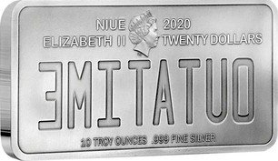 Niuean 10 Oz Silver Twenty Dollars "License Plate" 2020 | coinscatalog.NET