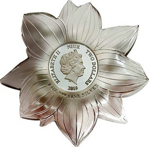 Niuean 1 Oz Silver Two Dollars "Lotus" 2019 | coinscatalog.NET