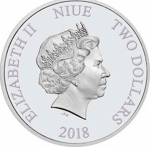 Niuean 1 Oz Silver Two Dollars "Woody" 2018 | coinscatalog.NET