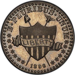 USA 1 Cent "Token Pattern with Shield. Magnetic" 1896 | coinscatalog.NET