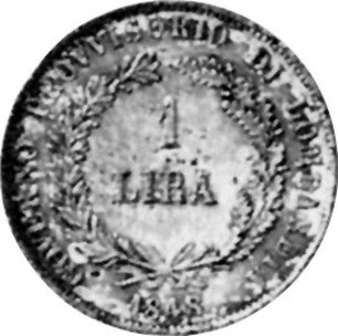 Italian Silver 1 Lira "Standing Crowned Figure. Pattern" 1848 KM# Pn2 ...