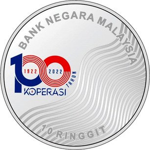 Malaysian Silver 10 Ringgit "100th Anniversary of Cooperative Movement" 2022 | coinscatalog.NET