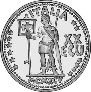 Italian Silver 20 ECU "Julius Caesar" 1995 X# 60 | coinscatalog.NET