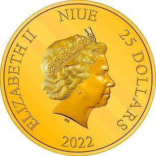 Niuean 1/4 Oz Gold 25 Dollars "Mount Doom" 2022 | coinscatalog.NET