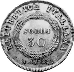 Italian Silver 30 Soldi "Republic Coinage Pattern" 1803 KM# Pn7 ...