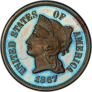 USA 5 Cents "Liberty. Pattern" 1867 | coinscatalog.NET