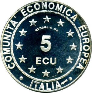 Italian Silver 5 ECU "Europa Riding" 1993 X# 21 | coinscatalog.NET
