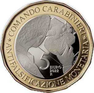 Italian 5 Euro "30th Anniversary of the foundation of the Carabinieri ...