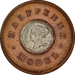 Great Britain Brass plated Copper Halfpenny "Victoria" 1844 X# 8a ...
