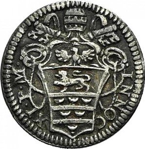 Italian Silver 1/2 Grosso "Innocent XI. Date Within Cartouche" 1686 ...