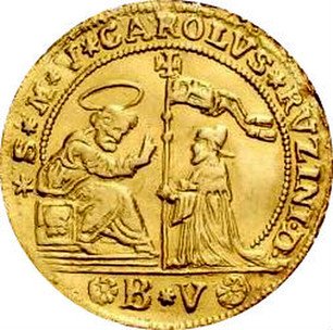 Italian Gold 1/4 Ducato "Carlo Ruzzini" 1732-1733 KM# Pn111 ...