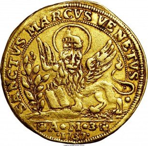 Italian Gold 1 Osella "Lion of St. Mark. Alvise Pisani" 1737 X# 275 ...
