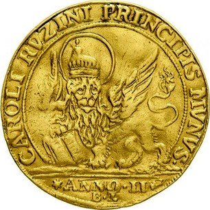 Italian Gold 1 Osella "Lion of St. Mark. Carlo Ruzzini" 1733 X# 266 ...