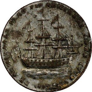 USA Silver 1 Penny "Rhode Island Ship Token" 1780 | coinscatalog.NET