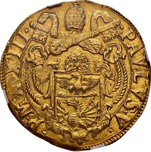 Italian Gold 1 Quadrupla "Paul V" 1618 | coinscatalog.NET
