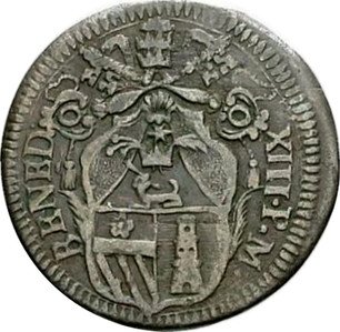 Italian 1 Quattrino "Bendedetto XIII S. Pietro" 1724-1730 ...