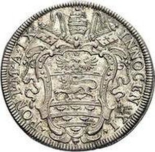 Italian Silver 1 Testone "Innocent XI" 1685 | coinscatalog.NET