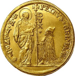 Italian Gold 20 Zecchini "Pietro Grimani" 1741-1752 | coinscatalog.NET