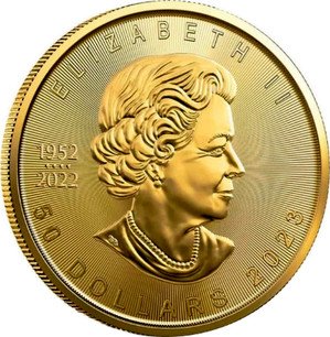 Canadian 1 Oz Gold 50 Dollars "Maple Leaf. Transitional Obverse" 2023 ...